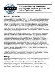 TUFF-N-DRI H8 Sell/Spec Sheet - Tremco Barrier Solutions