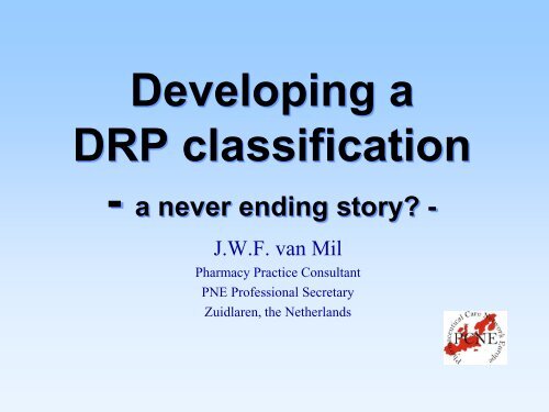 Developing a DRP classification - Pharmaceutical Care Network ...