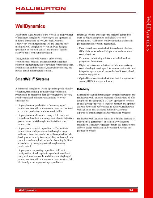 WellDynamics Section - Halliburton
