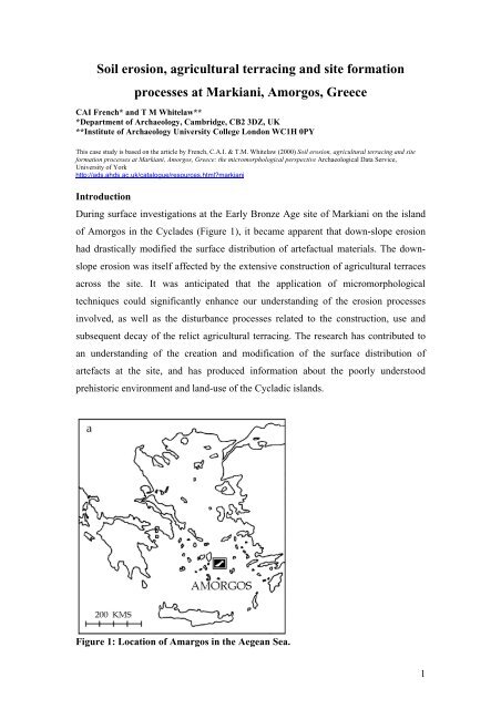 Soil erosion, agricultural terracing and site formation processes at ...