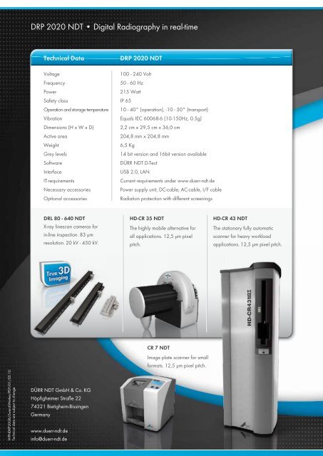 DRP 2020 NDT • Digital Radiography in real-time