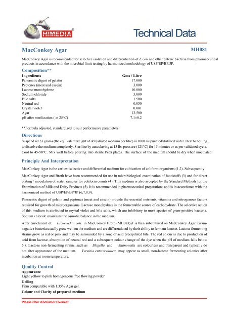 MacConkey Agar - HiMedia Laboratories