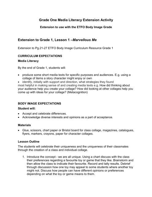 Grade 1 Media Lesson