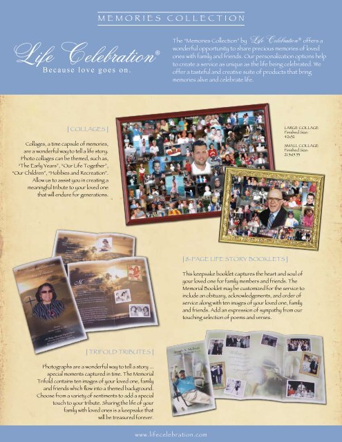 Memories Collection brochure - Life Celebration