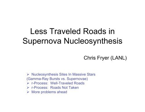 Supernova Nucleosynthesis For Dummies