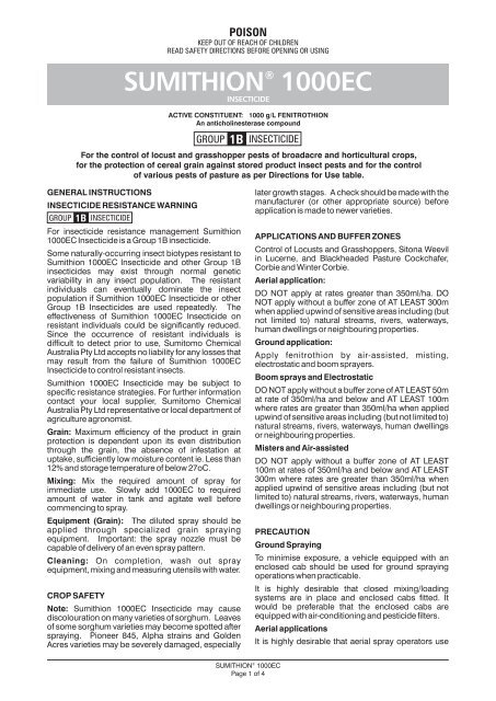 SUMITHION 1000EC - Sumitomo Chemical Australia