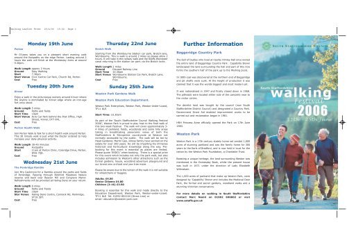 Walking Leaflet Front - South Staffordshire Council