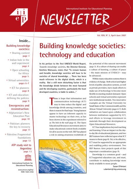 Building knowledge societies: technology and ... - IIEP - Unesco