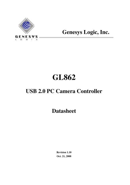 USB 2.0 PC Camera Controller Datasheet Genesys Logic, Inc.