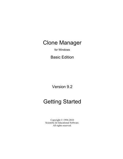 Clone Manager Professional 9 - Sci-Ed Software