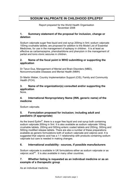 SODIUM VALPROATE IN CHILDHOOD EPILEPSY