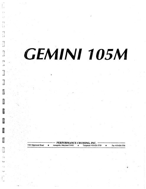 Gemini 105M owners manual - GemCats
