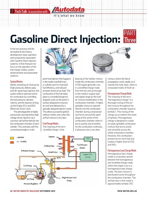 Gasoline Direct Injection: - The Institute of Motor Industry