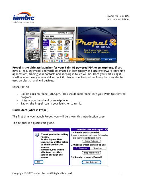 Propel Documentation Iambic