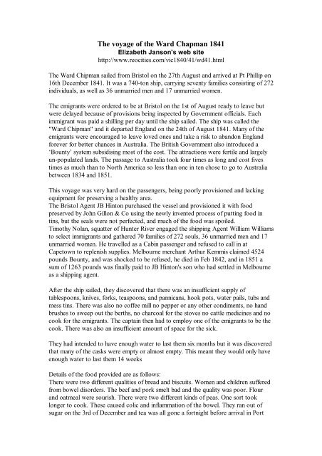 The voyage of the Ward Chapman 1841.wps - Jens Family Tree by ...