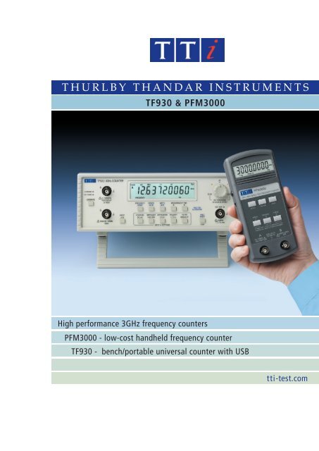 TF930 and PFM3000 3GHz frequency counters from TTi - Emona ...