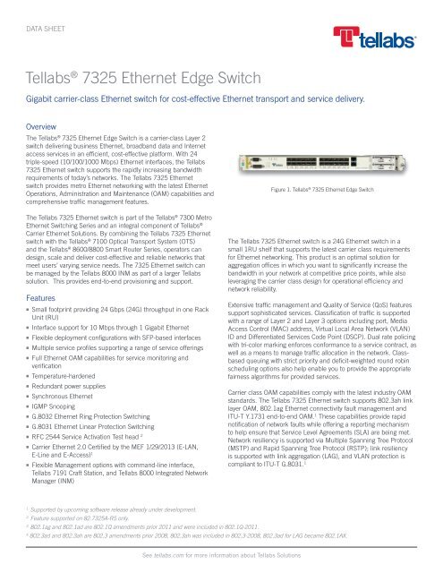 Tellabs 7325 Ethernet Edge Switch