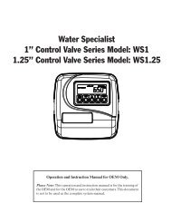 Clack WS2 No hard water bypass manual - Dime WATER