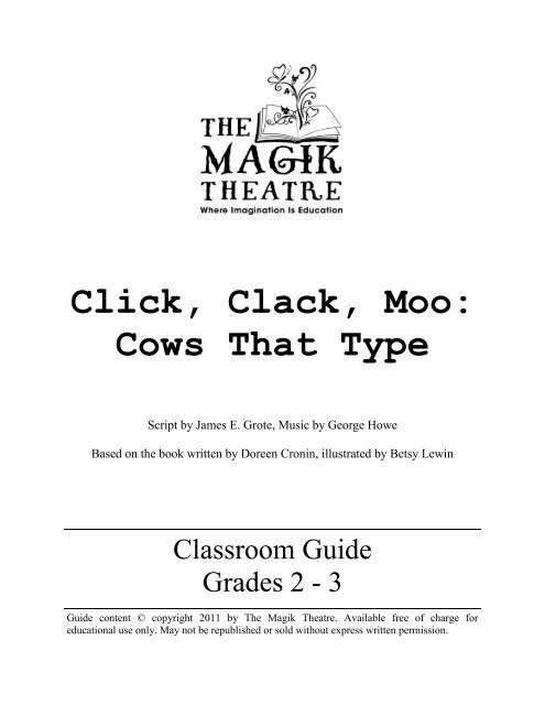 Click, Clack, Moo: Cows That Type - Magik Theatre