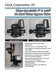 Clack WS2 No hard water bypass manual - Dime WATER