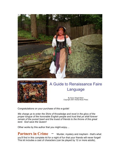 A Guide to Renaissance Faire Language - Ritual Blades