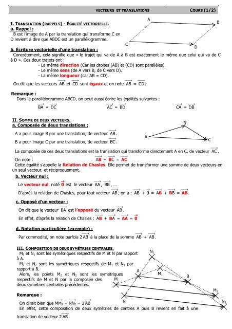cours vecteurs - translation.pdf - Mathematiques-secondaires cours vecteurs - translation.pdf - Mathematiques-secondaires