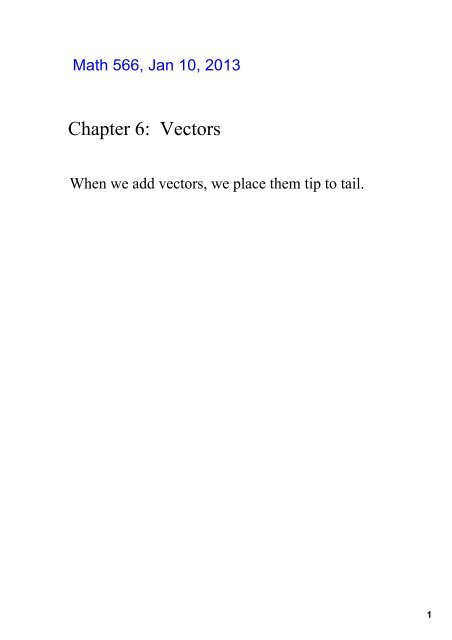 Chapter 6: Vectors