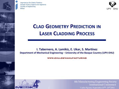 clad geometry prediction in laser cladding process - ASERM