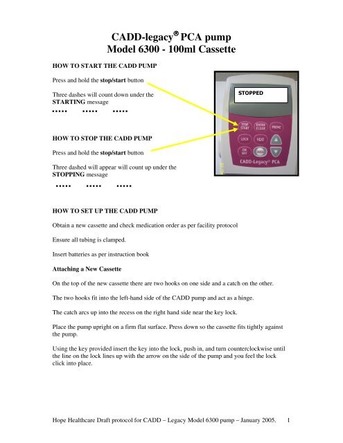 CADD-legacy PCA pump Model 6300 - 100ml Cassette