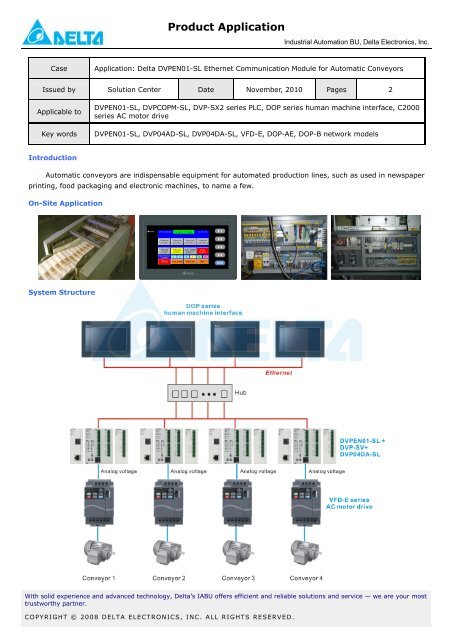 Product Application - Delta Electronics