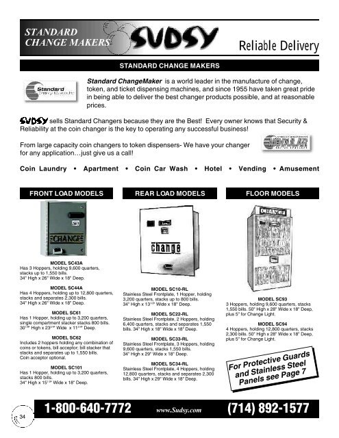 standard change makers - Sudsy Vending Supplies
