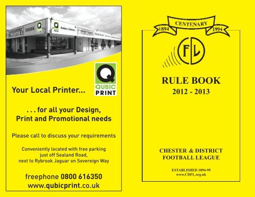 CDFL Handbook 2012-2013 - Chester and District Football League