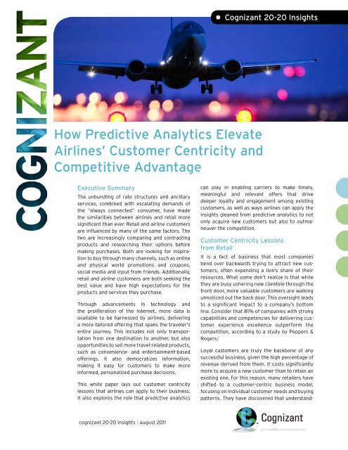 How Predictive Analytics Elevate Airlines' Customer Centricity and ...