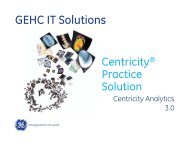 Centricity® Practice Solution - GE Healthcare Centricity Customer ...