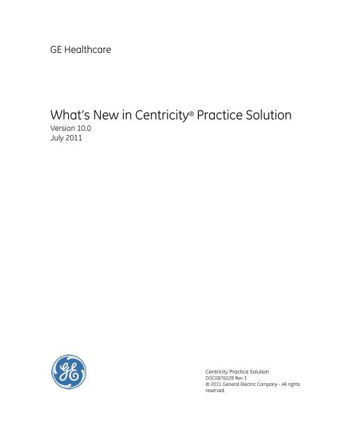 What's New in Centricity® Practice Solution