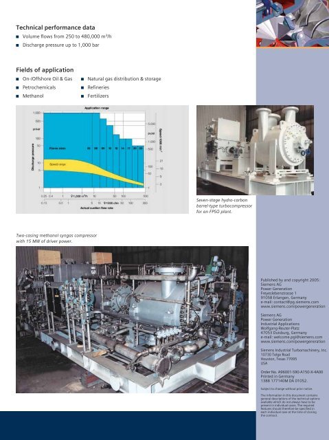 Technical performance dat