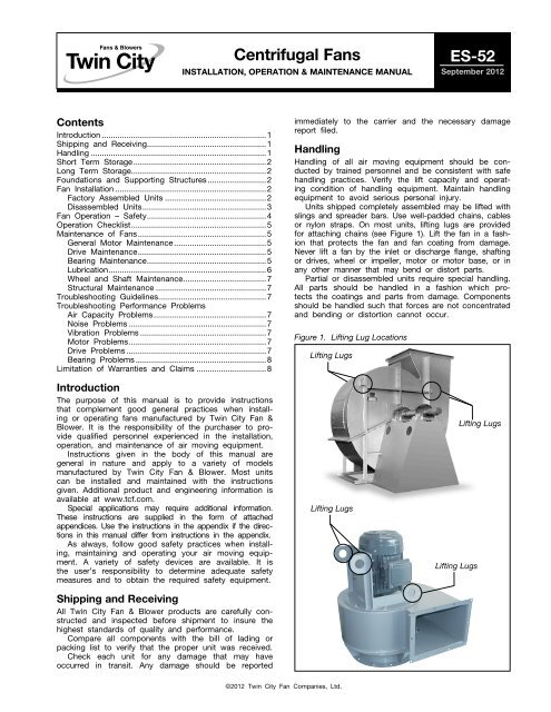Centrifugal Fans - ES-52 - Twin City Fan & Blower