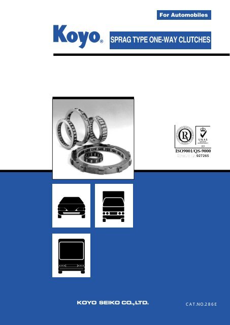 Sprag type One-way Clutches - Koyo