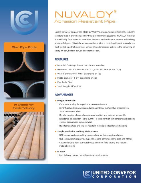Nuvaloy Datasheet.indd - United Conveyor Corporation