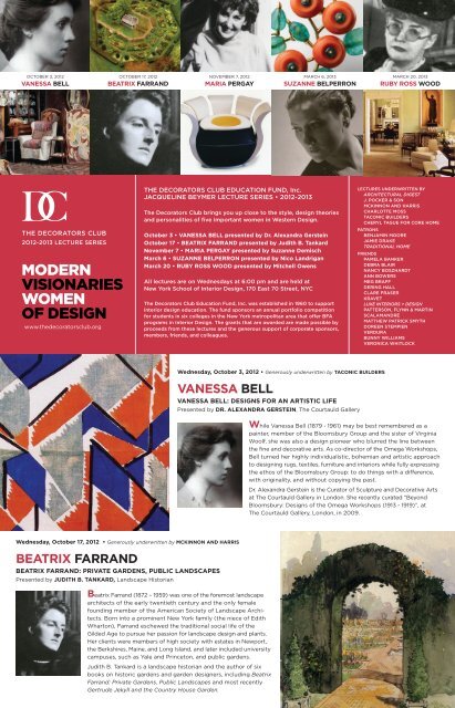 MODERN VISIONARIES WOMEN OF DESIGN - The Decorators Club