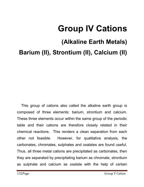 Group IV Cations