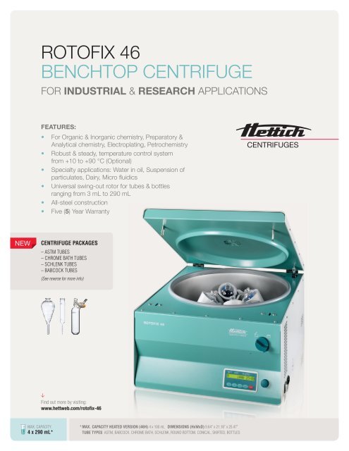 ROTOFIX 46 BENCHTOP CENTRIFUGE - Hettich