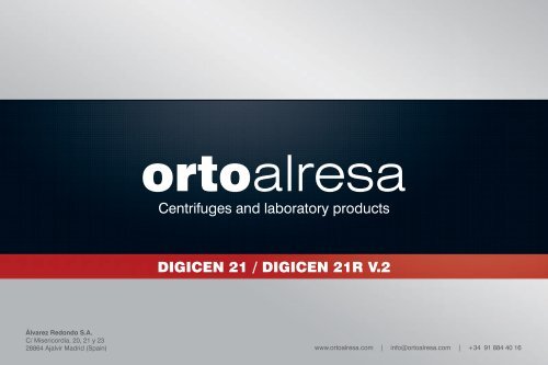 Centrifuges and laboratory products DIGICEN 21 ... - Orto Alresa