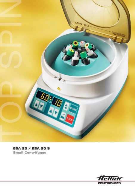 EBA 20 / EBA 20 S Small Centrifuges - Hettich Centrifuges UK