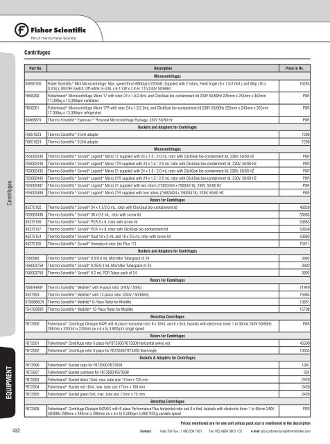Centrifuges - Fisher Scientific: Lab Equipment