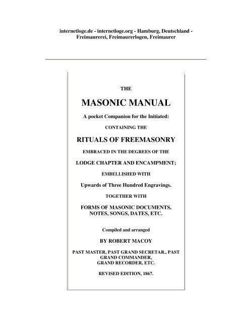 MASONIC MANUAL