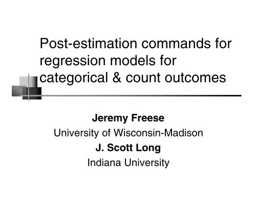 Post Estimation Commands For Regression Models For Categorical