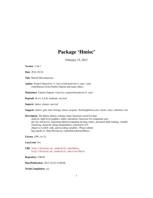 Package Hmisc