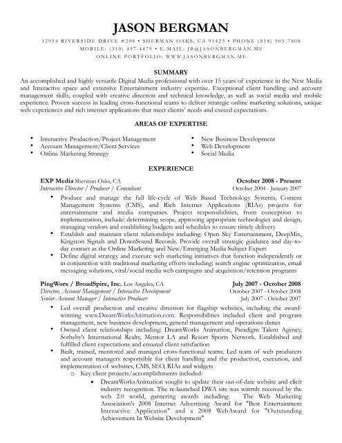 Jason Bergman Resume
