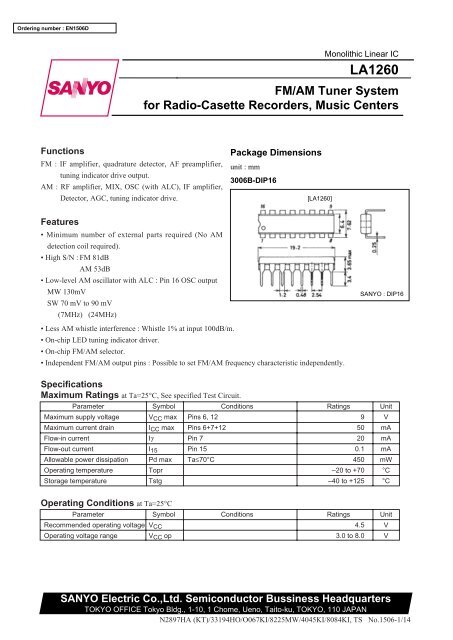 LA1260 - Datasheet Catalog